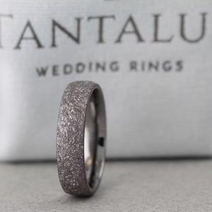 Tantalum Wedding Ring, Meteorite, Asteroid Finish. Comfort Fit. - Etsy