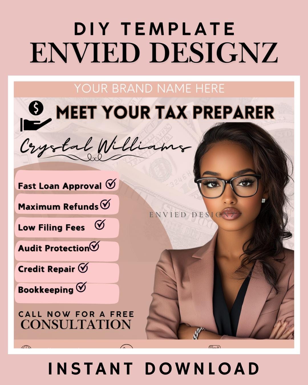 7 DIY Tax Preparation Flyers Bundle | Tax Prep | Tax Flyer Template ...