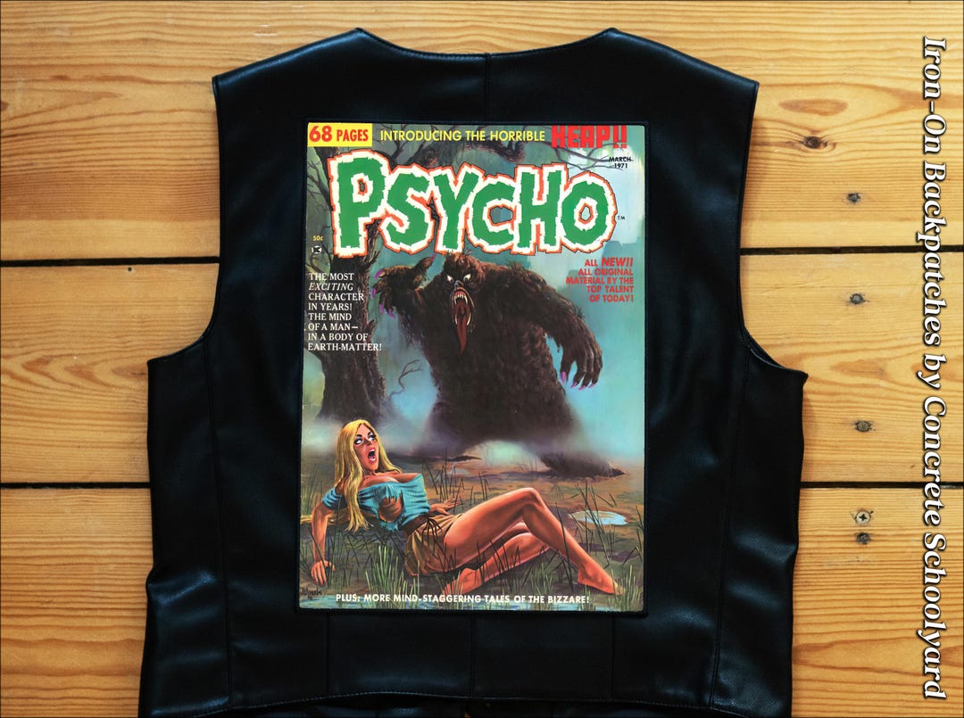 Vintage Horror Comic Book Cover Large Iron on Jacket Backpatch ...
