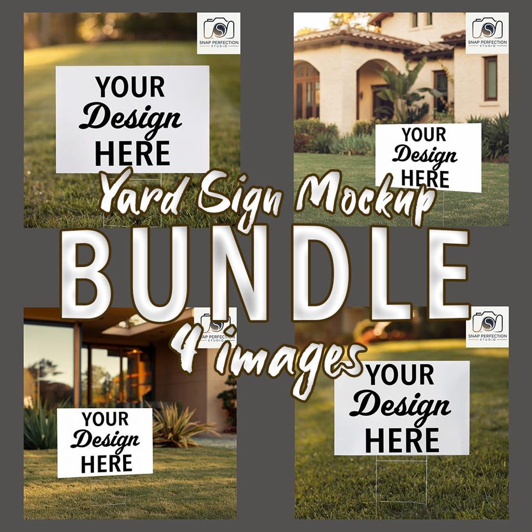 Yard Sign Mockup Bundle, Your Yard Sign Mockup, Real Estate Sign Mockup ...