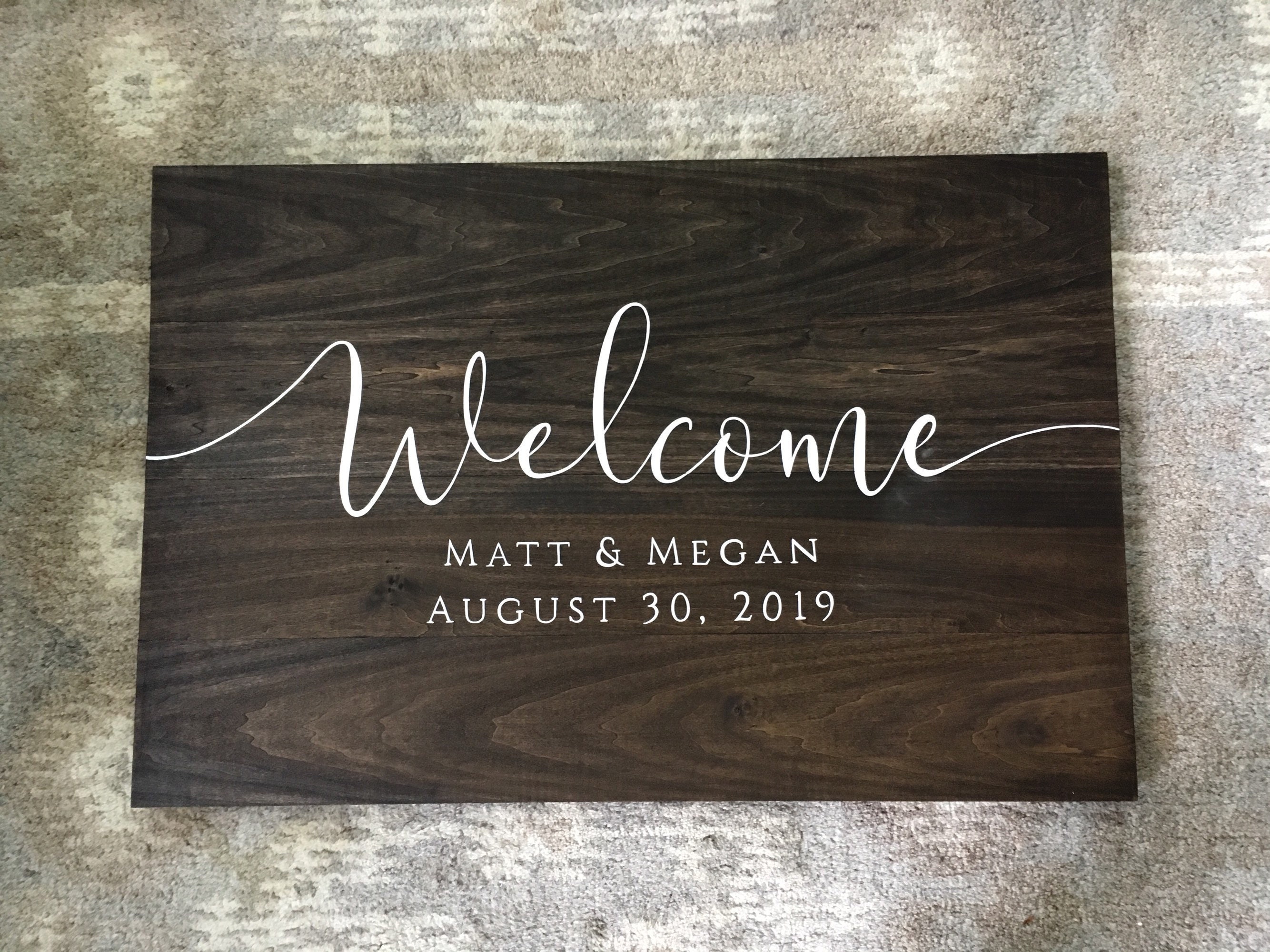 Rustic Guest Signing Board / Welcome Wedding Sign Bride and Groom Name ...