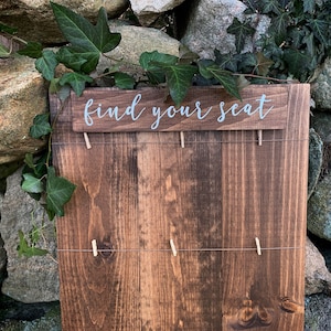 12 Table Find Your Seat Board Seating Chart With Twine and Clips - Etsy