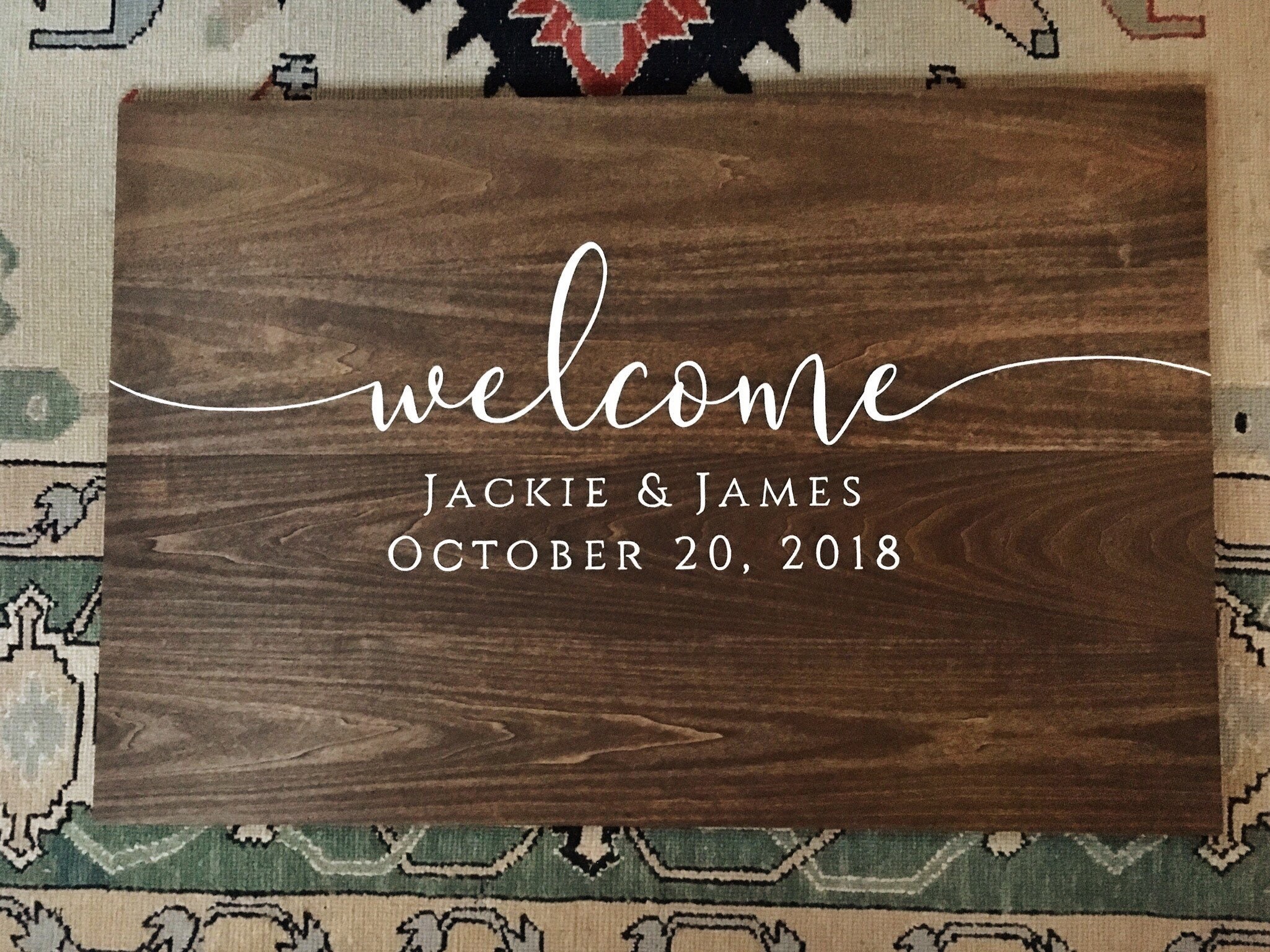 Rustic Guest Signing Board / Welcome Wedding Sign Bride and Groom Name ...