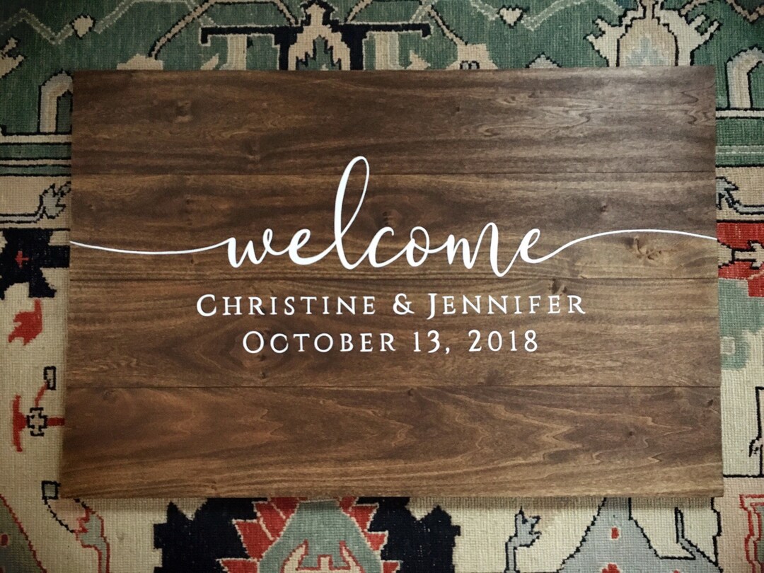 Rustic Guest Signing Board / Welcome Wedding Sign Bride and Groom Name ...