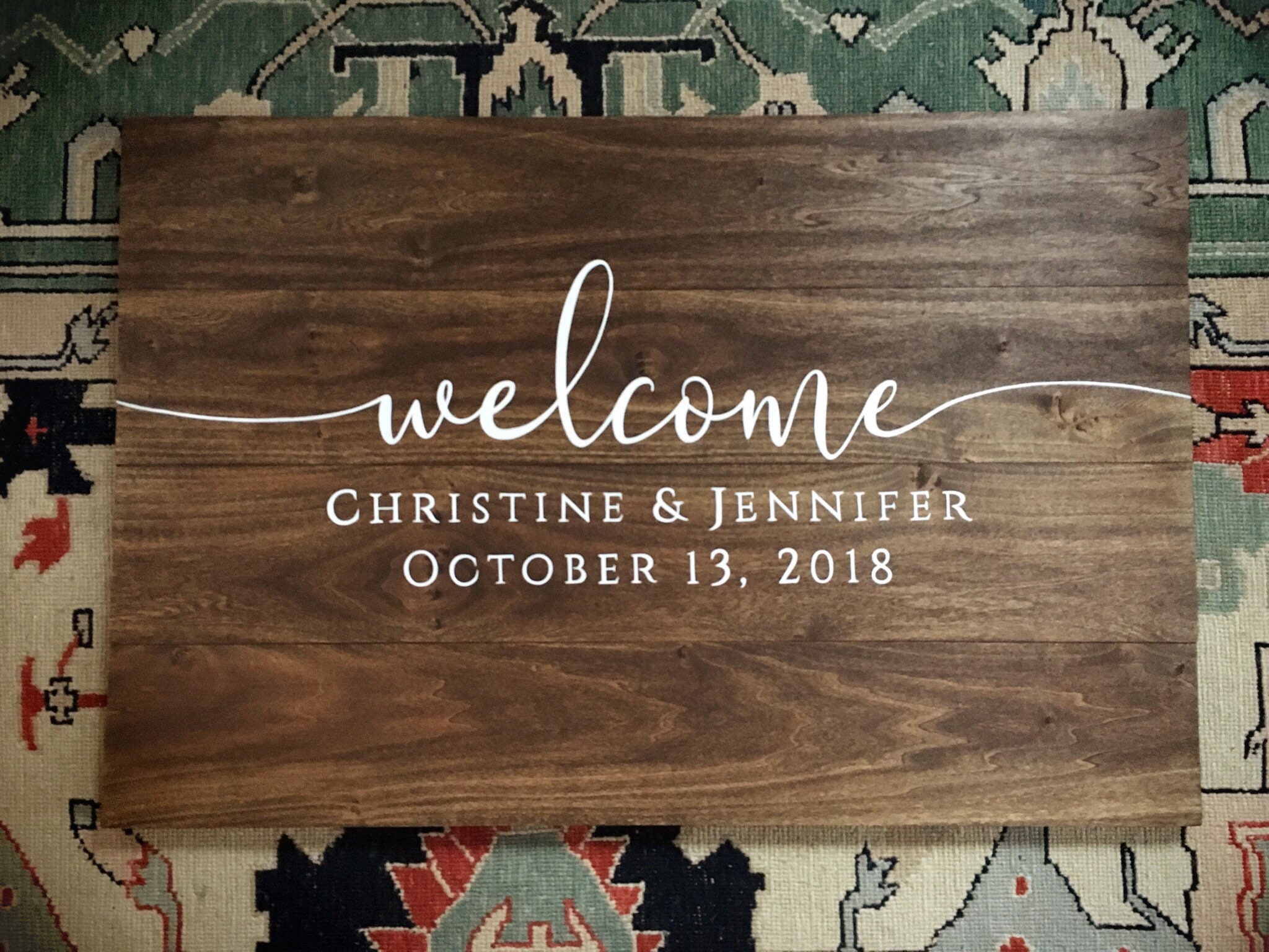 Rustic Guest Signing Board / Welcome Wedding Sign Bride and Groom Name ...