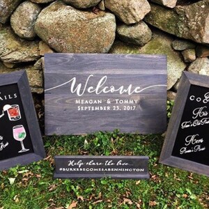 Rustic Guest Signing Board / Welcome Wedding Sign Bride and Groom Name ...