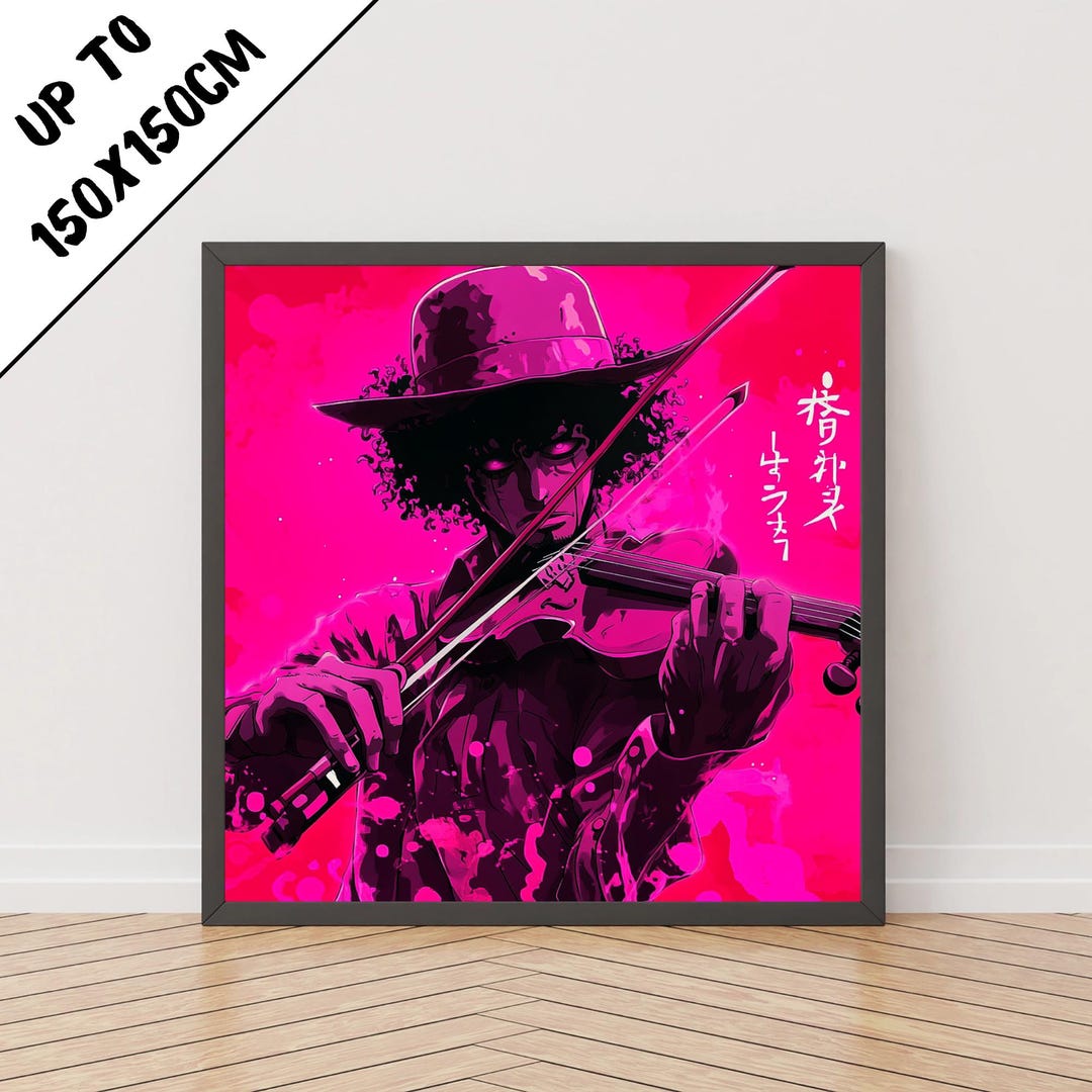 One Piece Poster Brook Violin Art Print Anime Musician Wall Art ...