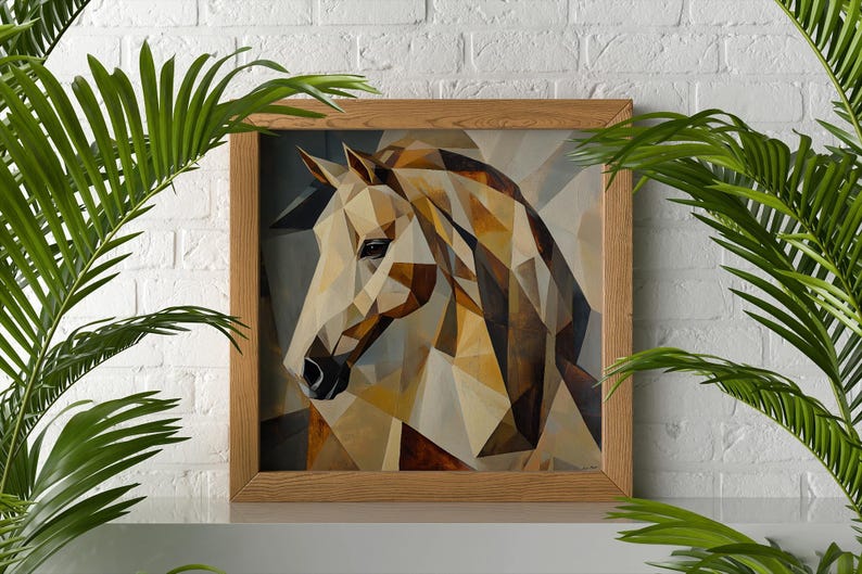 Geometric Horse Art Abstract Animal Wall Decor Modern Horse Poster ...