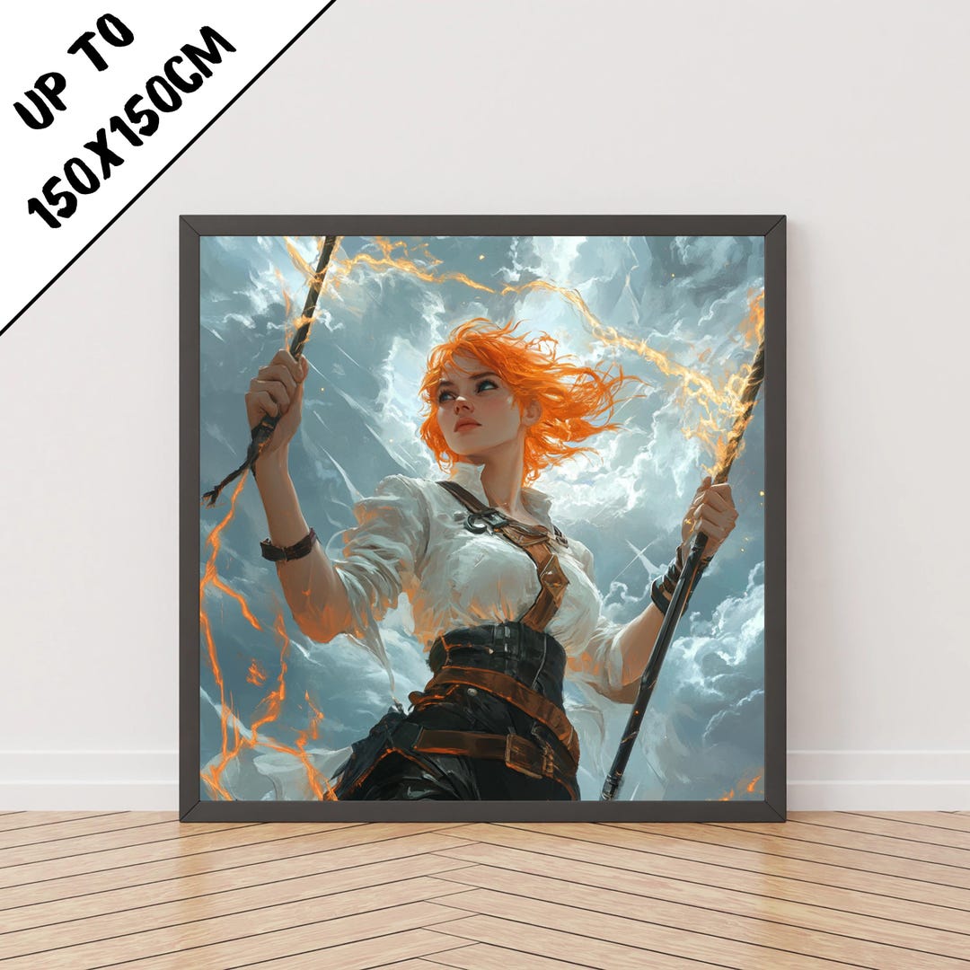 One Piece Poster Nami Lightning Art Print Anime Storm Scene Wall Art ...