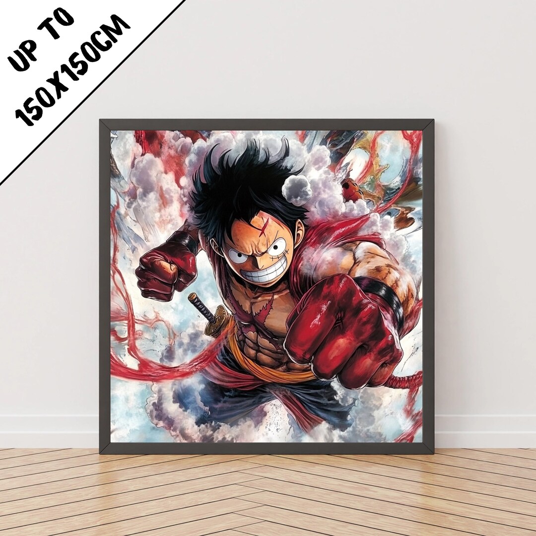 One Piece Poster Luffy Gear Art Print Anime Action Scene Wall Art ...
