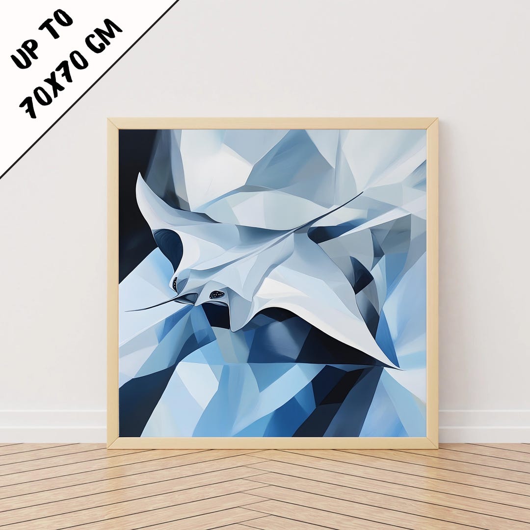 Geometric Stingray Art Modern Wildlife Poster Abstract Geometric ...