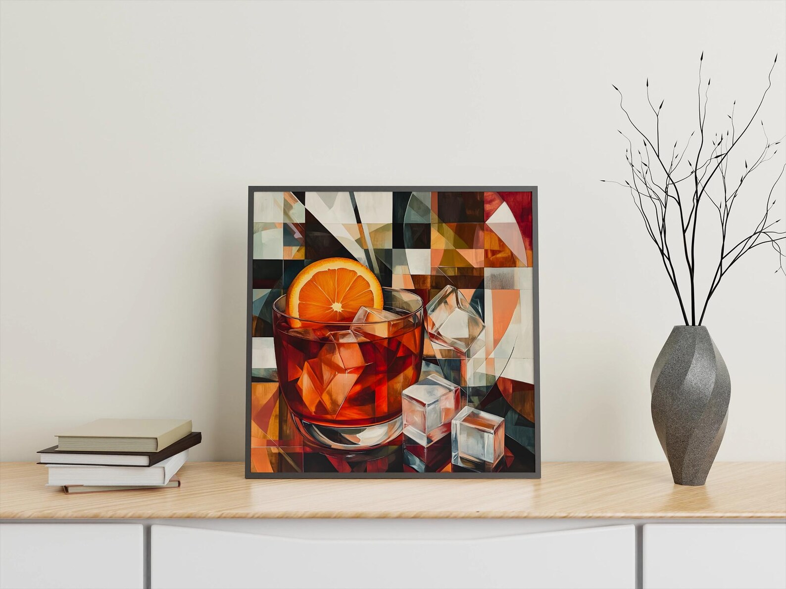Geometric Negroni Art Modern Bar Decor Poster Abstract Geometric ...
