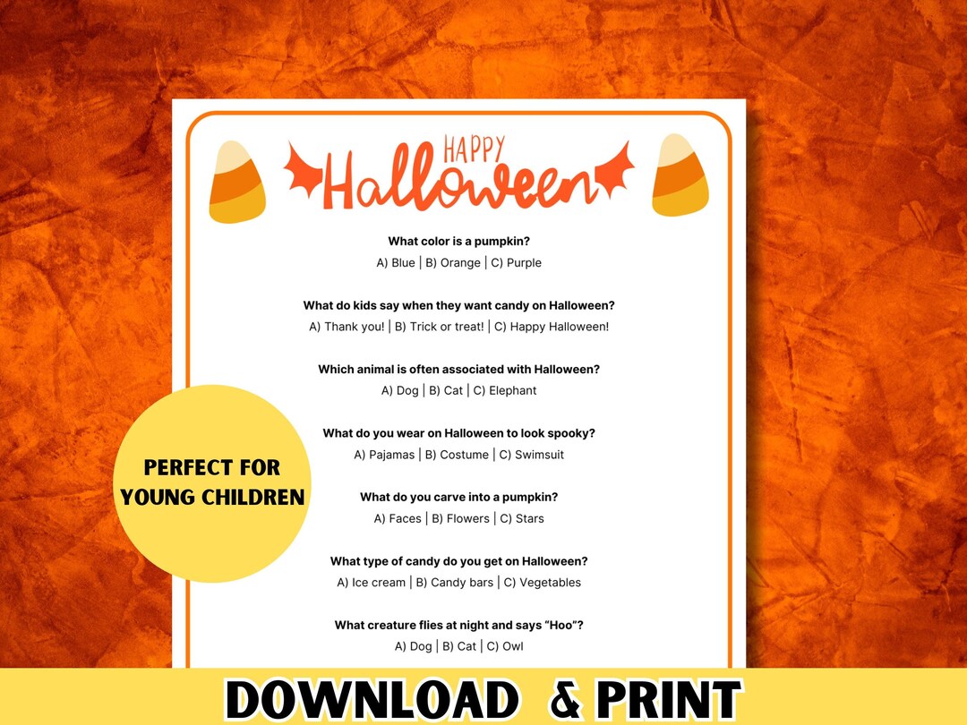 Easy Halloween Quiz, Halloween Trivia, Halloween Party Games Printable ...