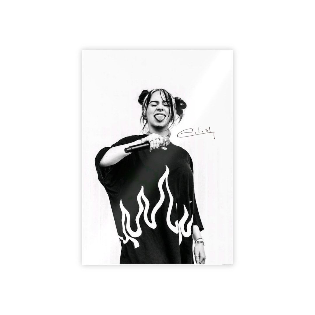 Billie Eilish With Signature Poster 4 Sizes Vertical Glossy Finishing ...