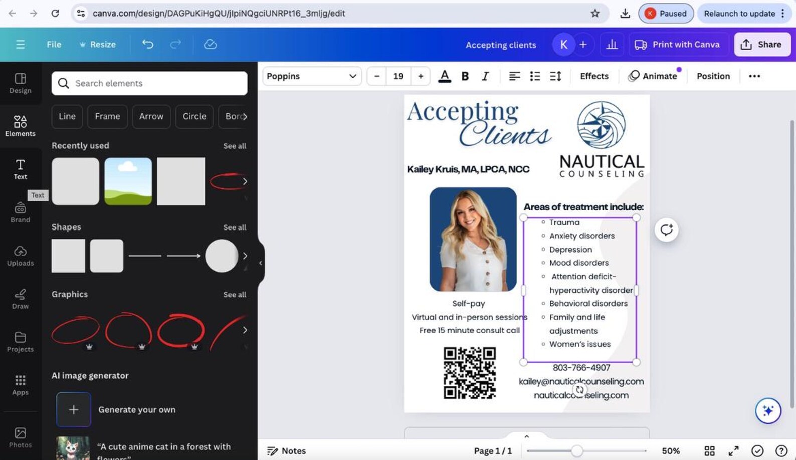 Customizable Canva Template - Accepting New Clients Therapy Private ...