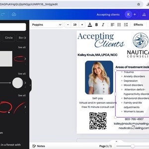 Customizable Canva Template - Accepting New Clients Therapy Private ...