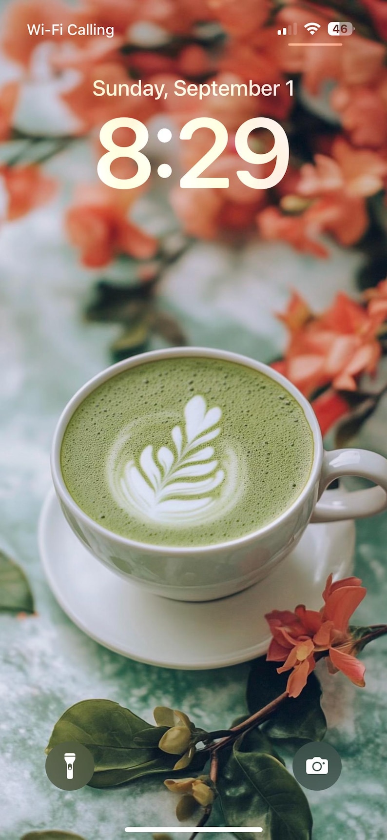 Matcha Latte Art Wallpaper for iPhone & iPad Ios 14 to Ios 17 Compatible Cozy Coffee Aesthetic ...