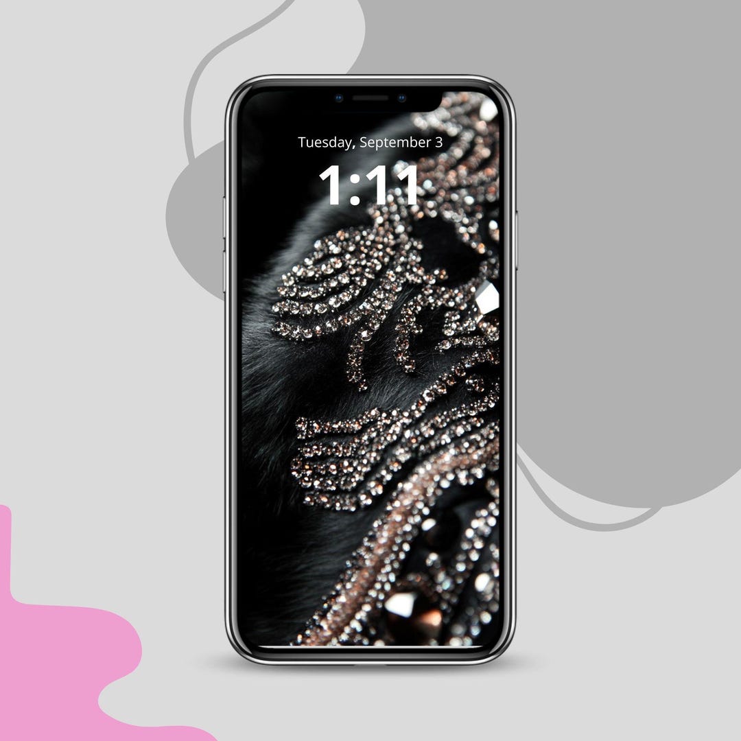 Black Crystal Jewelry Wallpaper for iPhone and iPad Ios 14 to Ios 17 ...