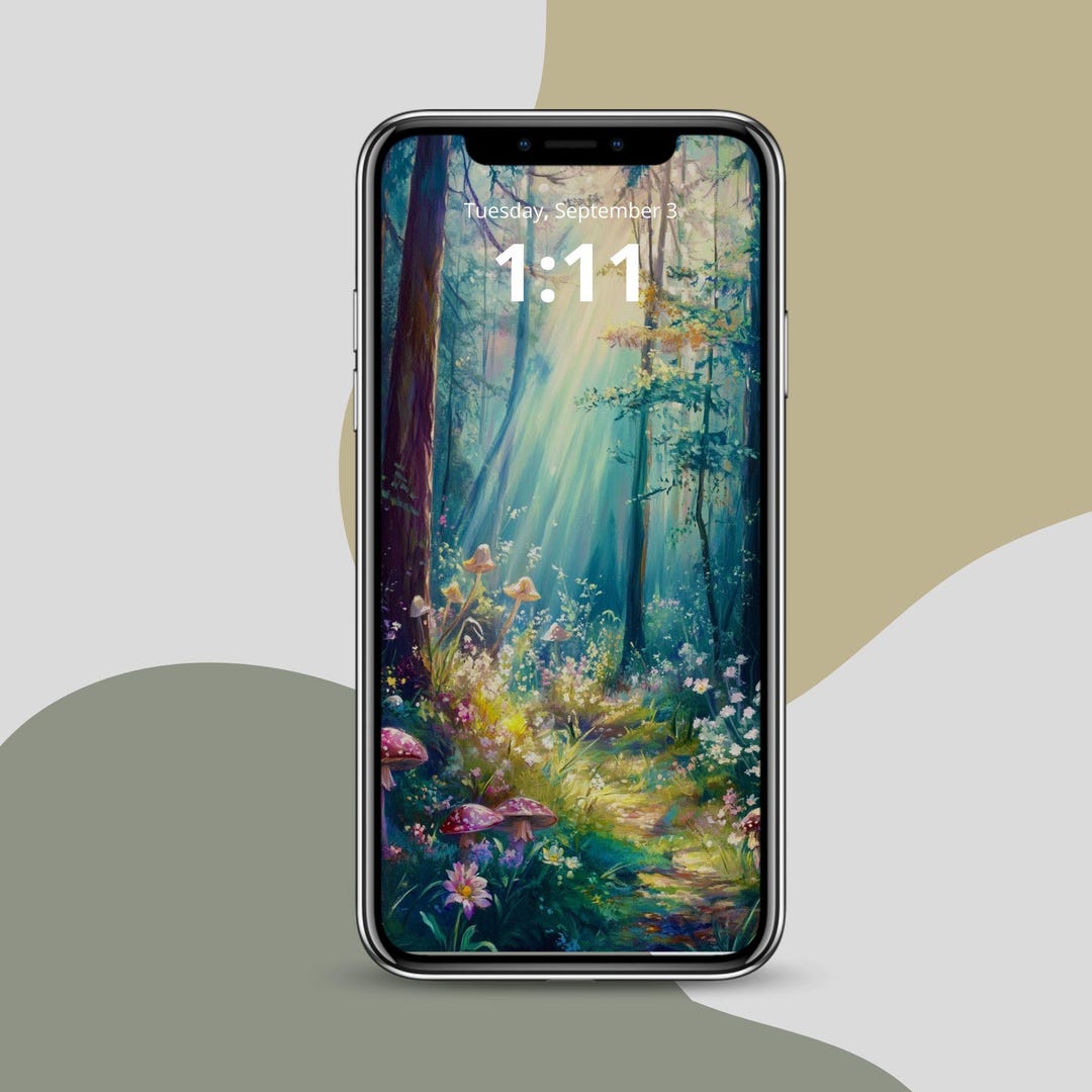 Magical Forest Android Wallpaper Ethereal Fantasy Woodland Theme Mystical Nature Art for Home ...