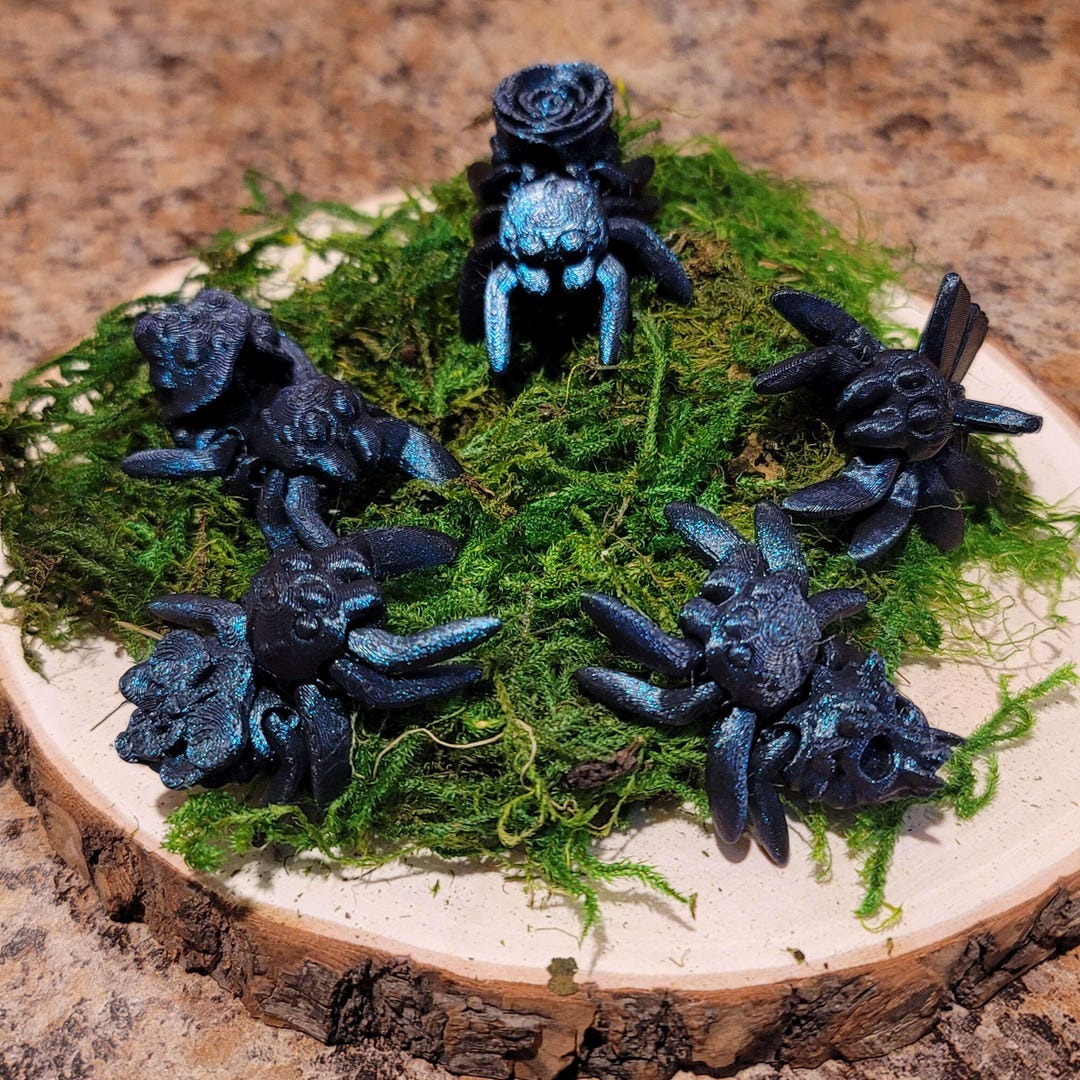 Mono-colored Dark Magic Tiny Spider by Cinderwing3d, Articulated Spider ...