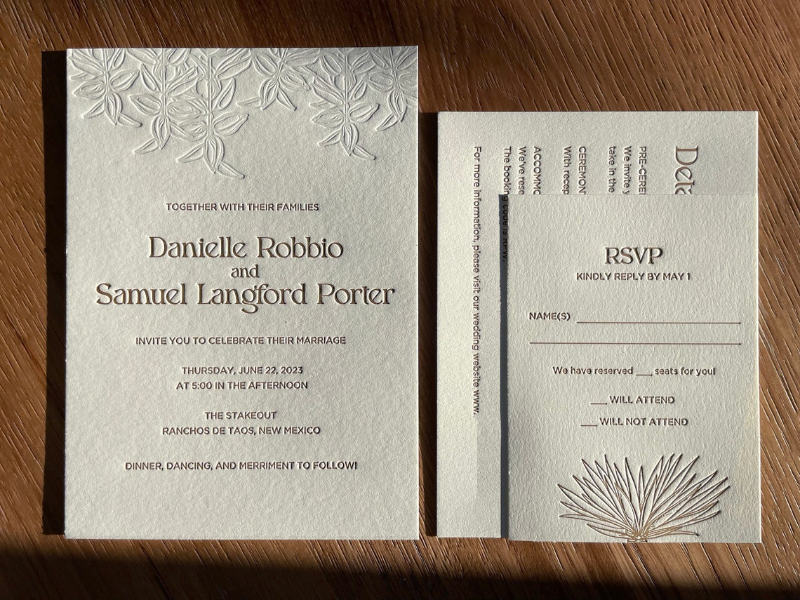 Agave Flower Letterpress Wedding Invites - Etsy