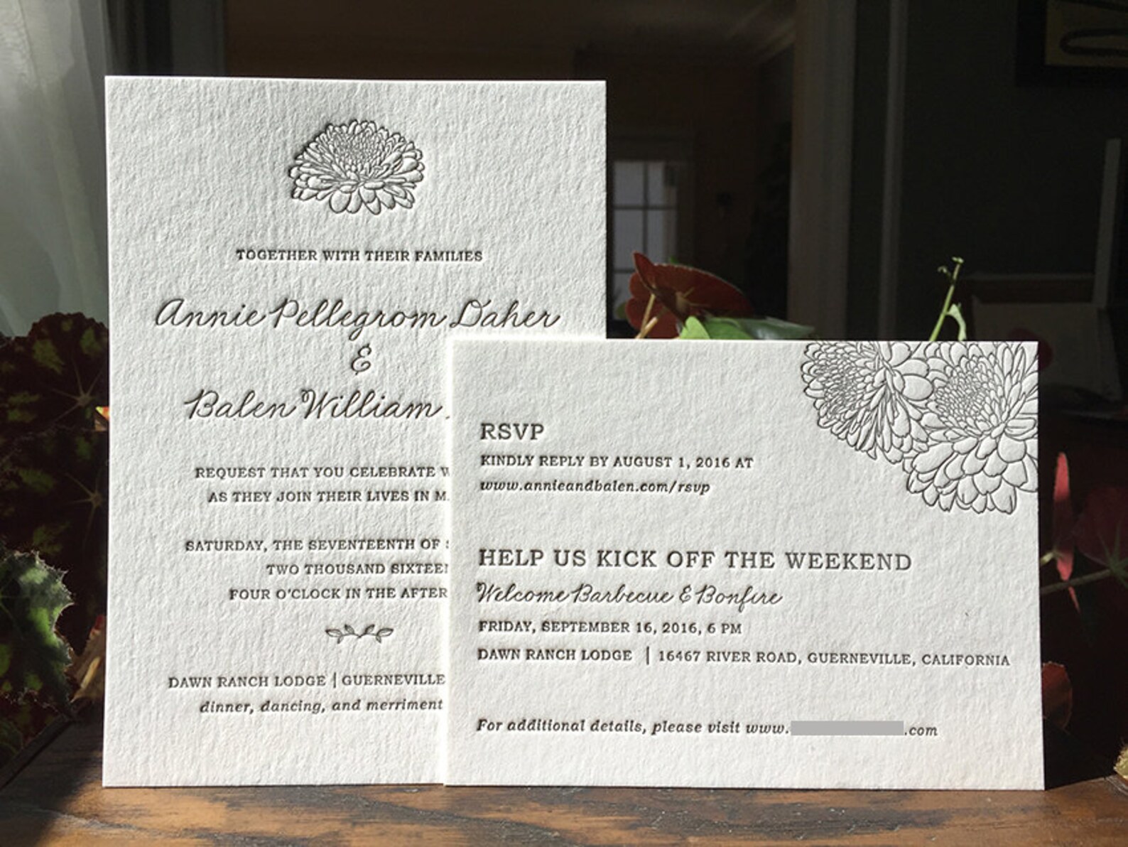 Letterpress Wedding Invites | Etsy