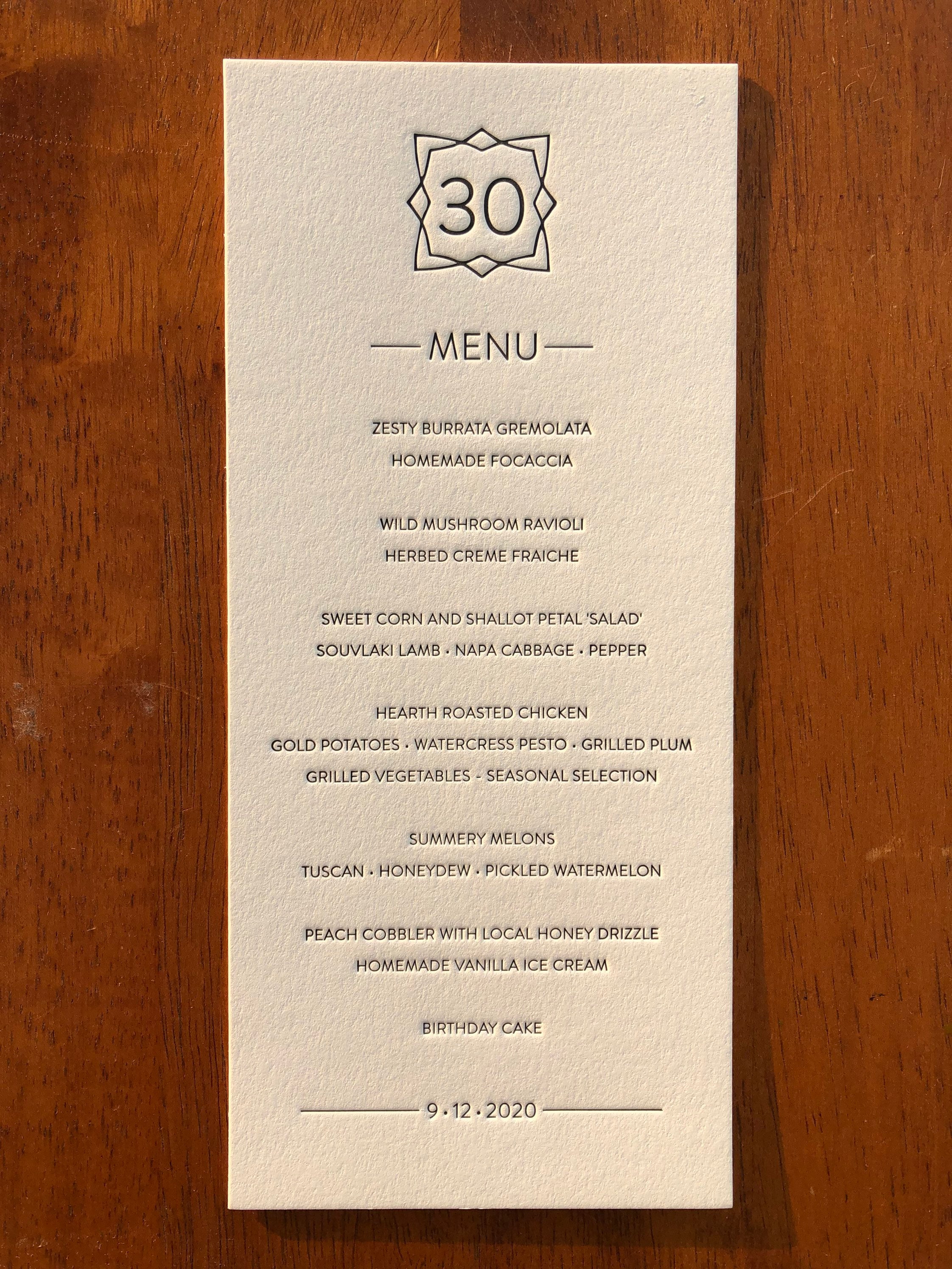 Letterpress Menus - Etsy