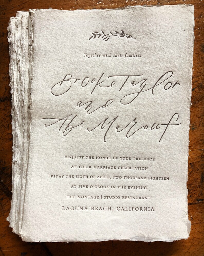 Letterpress Wedding Invites - Etsy