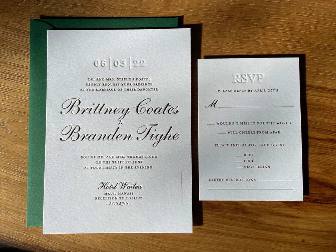 Tipografía Invitación de boda Papelería - Etsy España