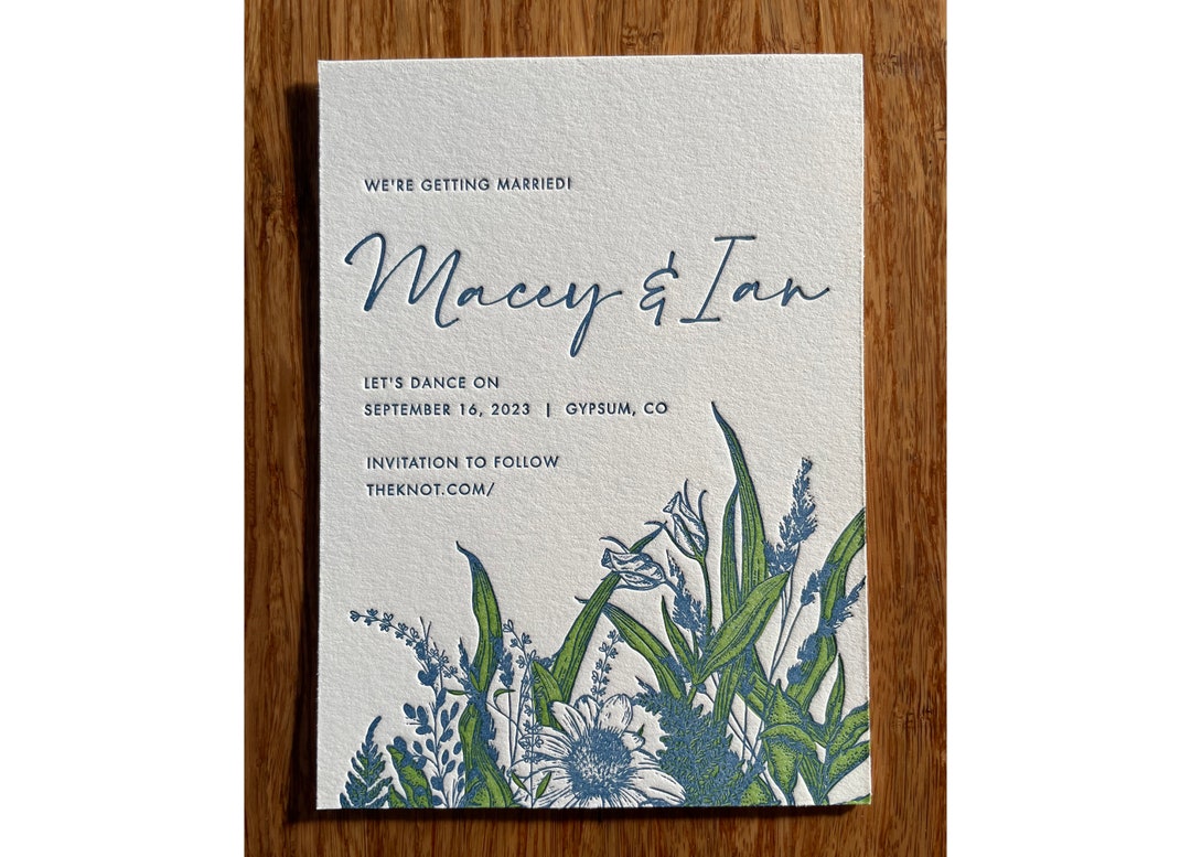 Letterpress Wedding Invites - Etsy