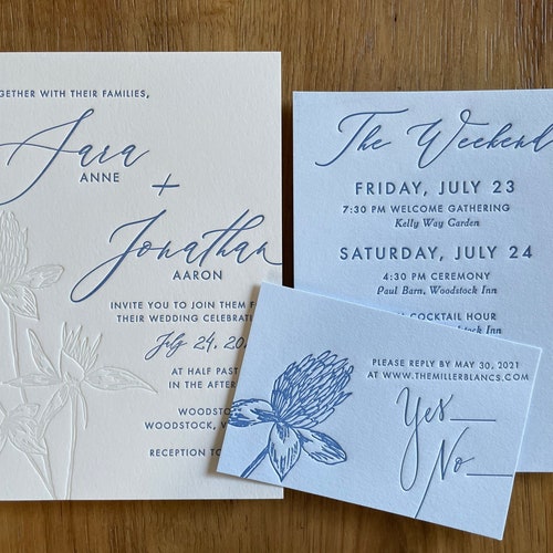 Wedding Invitation Minimalist Spring Green Letterpress - Etsy