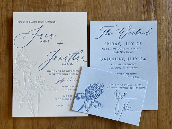 Letterpress Wedding Invites - Etsy