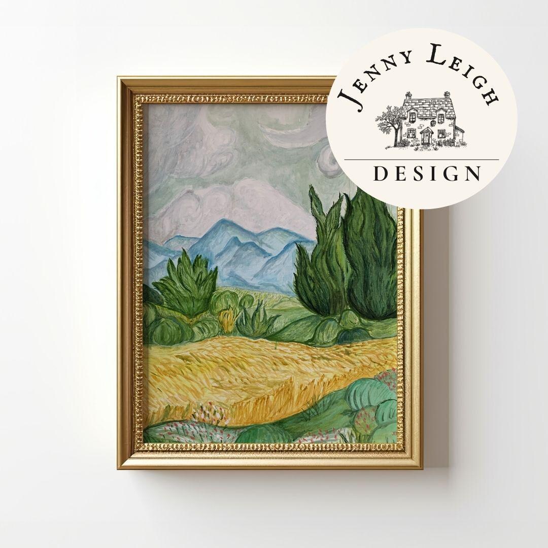 Van Gogh Wheatfield With Cypresses Watercolor Inspo | Vibrant Storybook ...