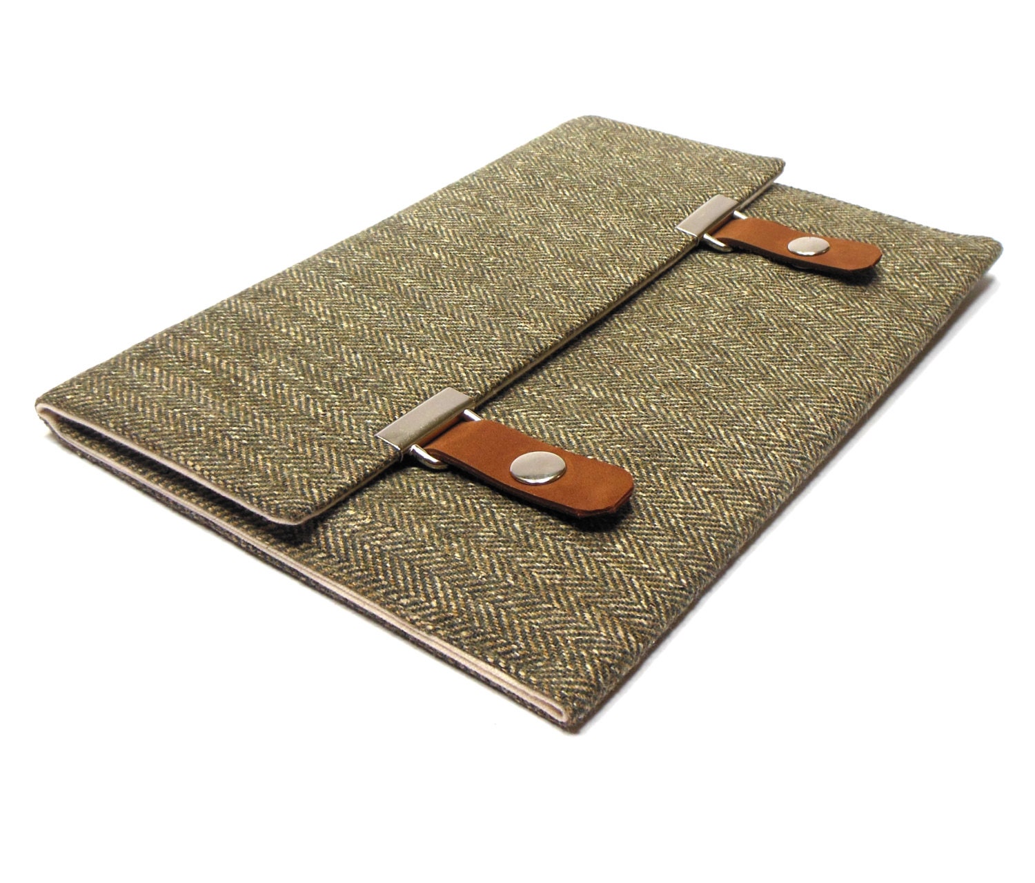 IPad / MacBook Case - Green Herringbone - Etsy UK