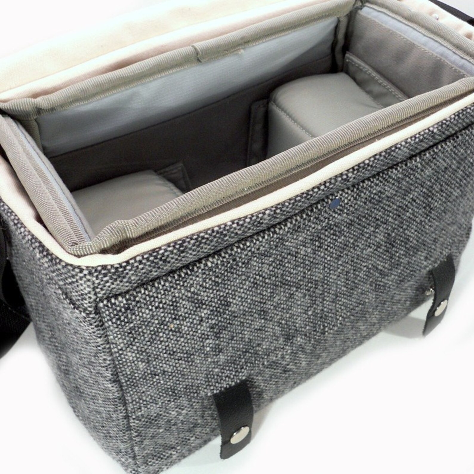 Camera Messenger Bag Medium Medium Gray Herringbone - Etsy