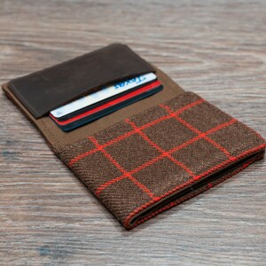 Wallet - Brown and Red Vintage Plaid - Etsy