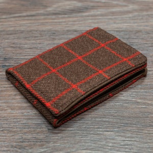 Wallet - Brown and Red Vintage Plaid - Etsy
