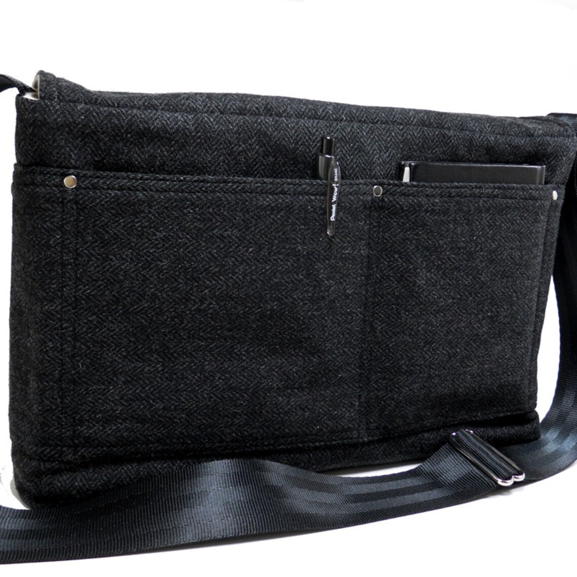 Ultimate Stash Laptop Messenger Bag Black | Etsy