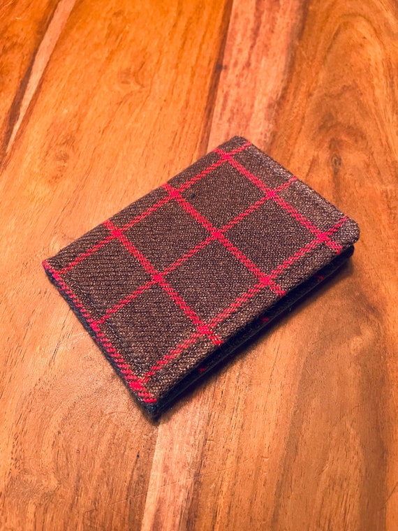 Wallet Brown and Red Vintage Plaid | Etsy