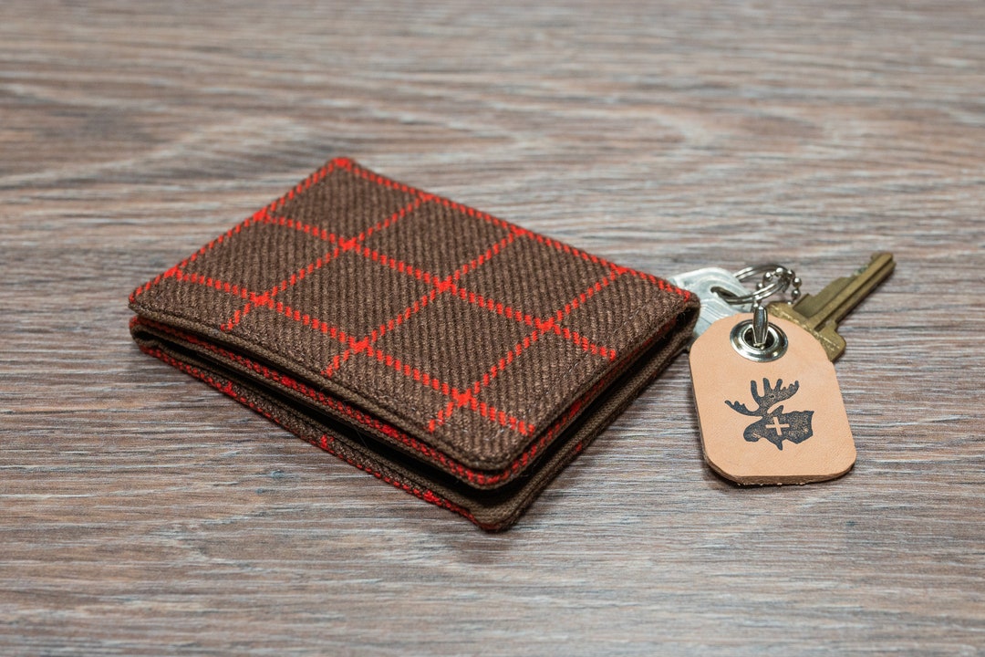 Wallet - Brown and Red Vintage Plaid - Etsy