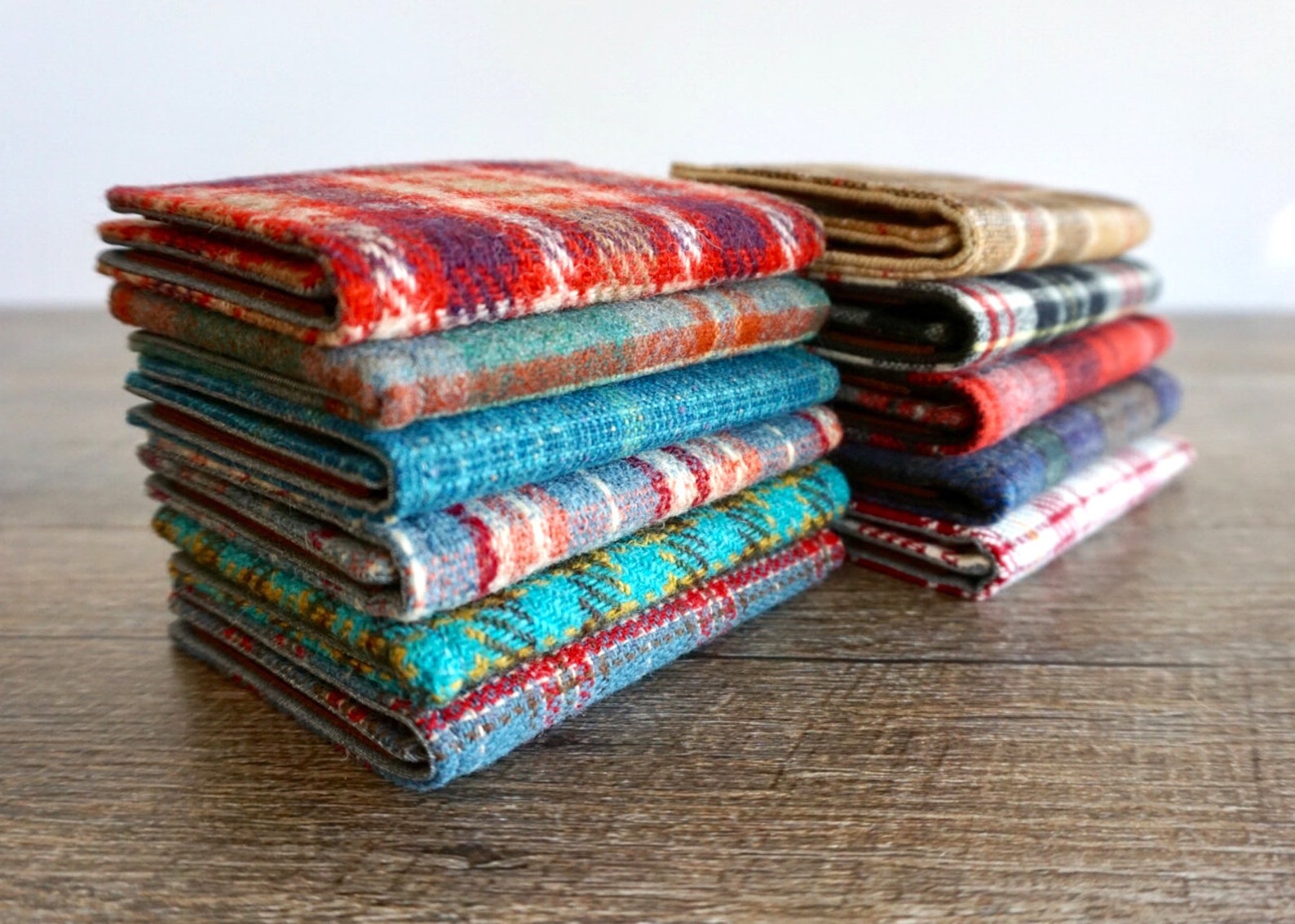 Wallet brown and red vintage plaid | Etsy