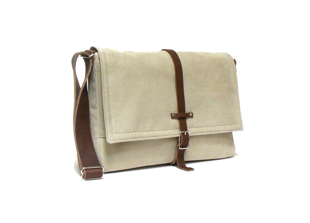 Ultimate Stash Laptop Messenger Bag - Light Beige - Etsy