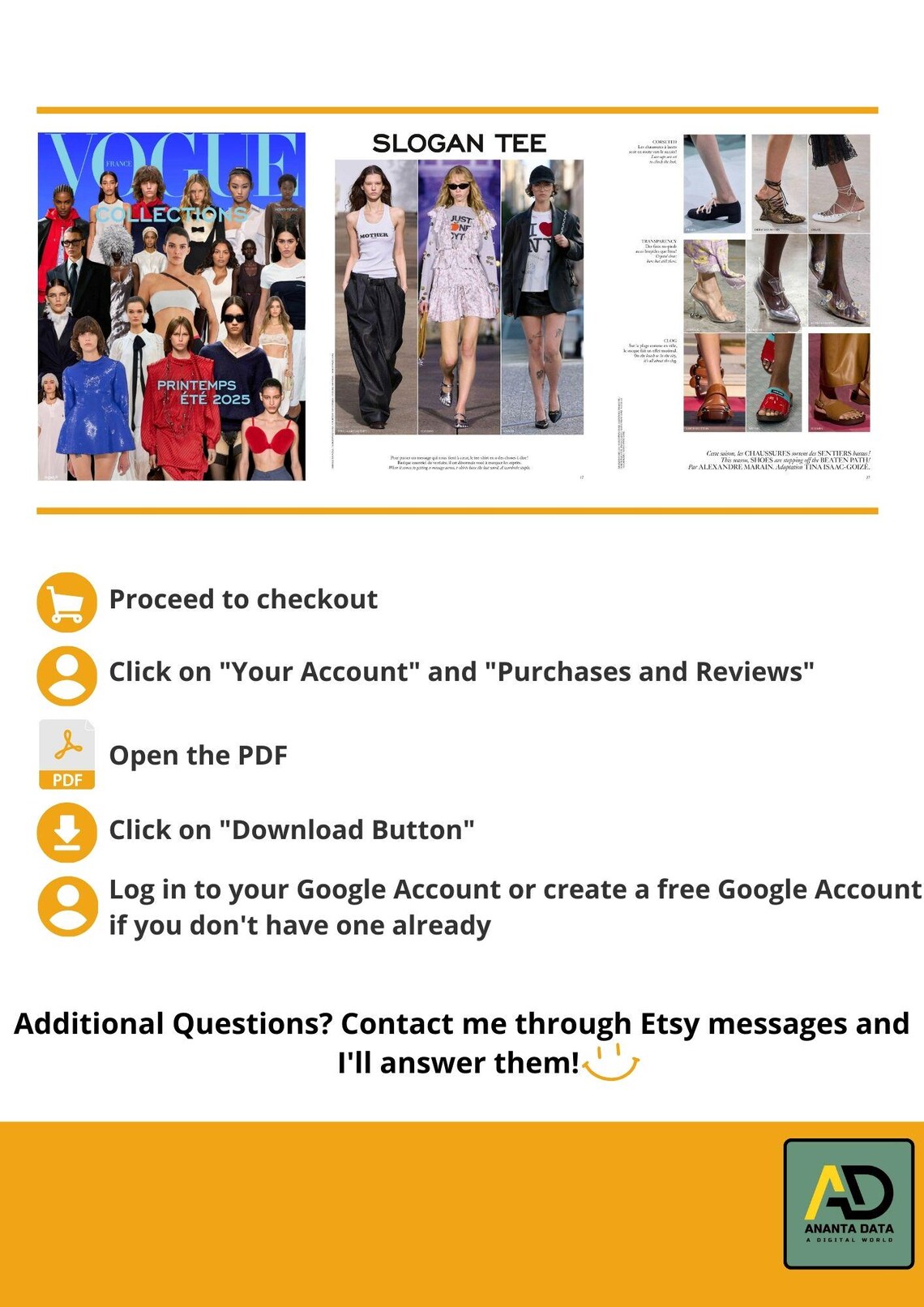 Vogue France Collections - 2025 Digital - Etsy