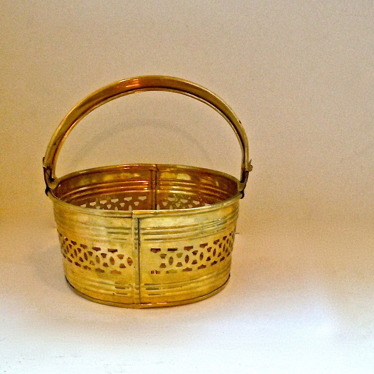 Brass Basket Filigree Basket Solid Brass - Etsy
