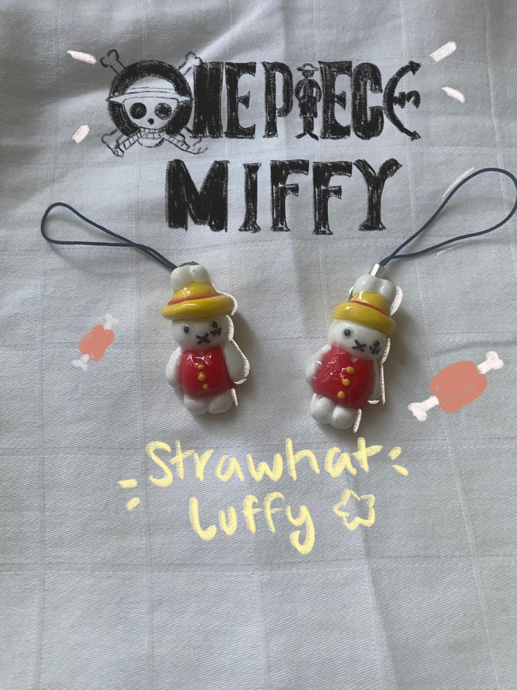 One Piece Luffy Miffy Phone Charm - One Piece - Miffy - Etsy