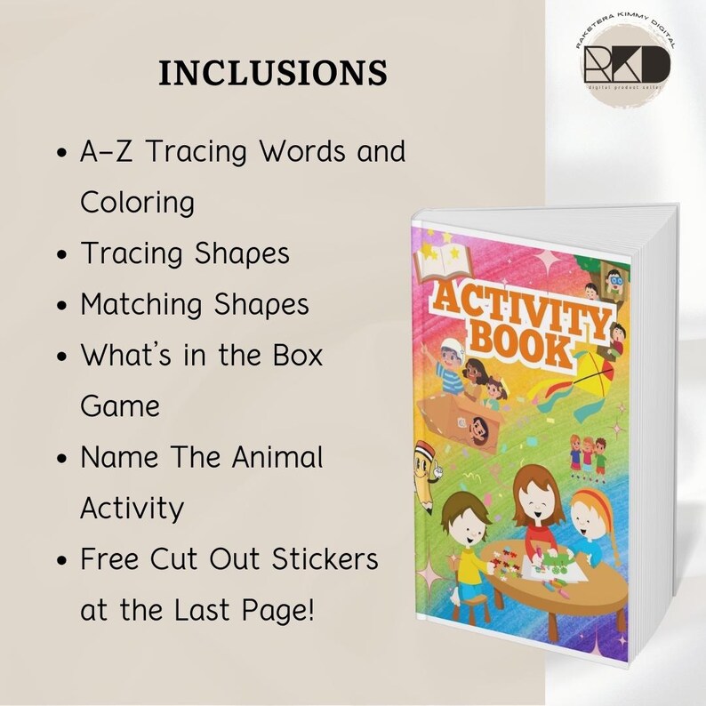 45-page Activity Book for Kids Educational Games, Puzzles, & Creative ...