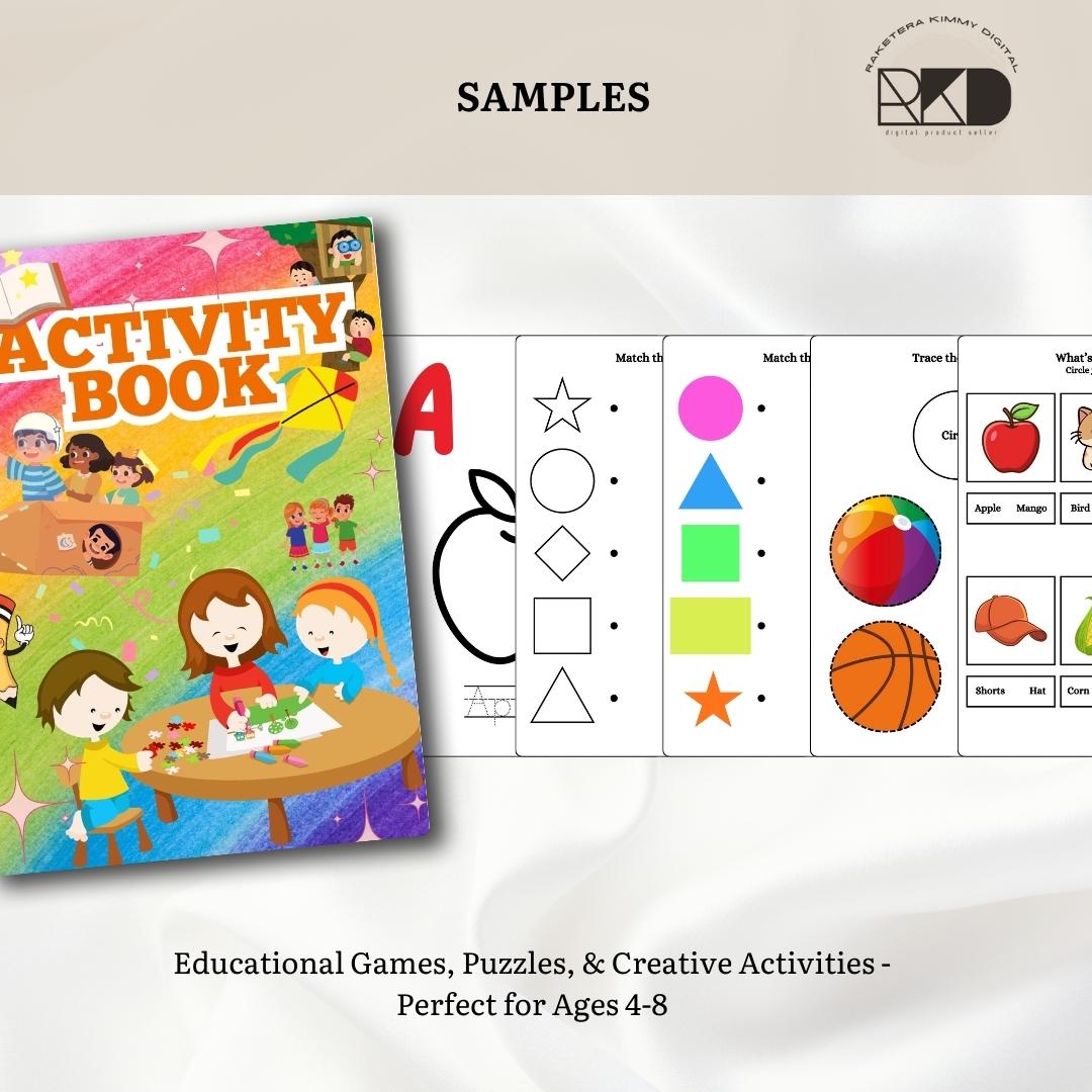 45-page Activity Book for Kids Educational Games, Puzzles, & Creative ...