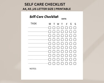 Weekly Self-care Tracker Printable - Daily Checklist & Routine Planner ...