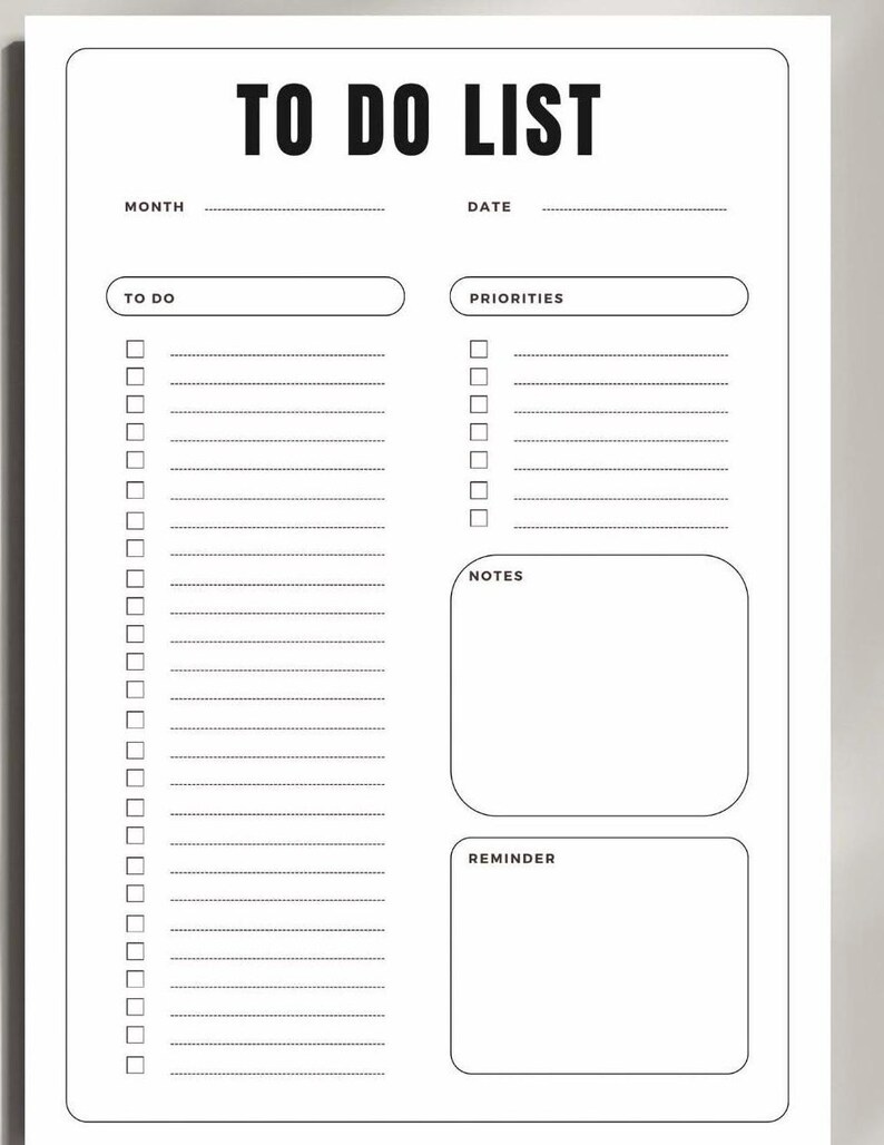 Minimalist Daily Planner, Printable, to Do List, Schedule, One Page ...