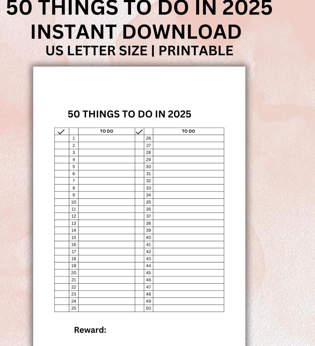 50 Things to Do in 2025, Bucket List 2025, Planner, Goals for 2025, New ...